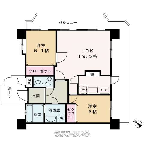 ローズマンション牧港 2--号 / 浦添市牧港5丁目 / 67.72m² / 20.49坪 / 2LDK / 2,398万円の売買マンション | 沖縄の不動産情報 【うちなーらいふ】 (m ...