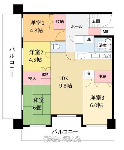 ニューライフ牧港 / 宜野湾市嘉数4丁目 / 4LDK / 4階 / 14.5万円の賃貸マンション | 沖縄の不動産情報 【うちなーらいふ】 (r-7198-2230105-2959)